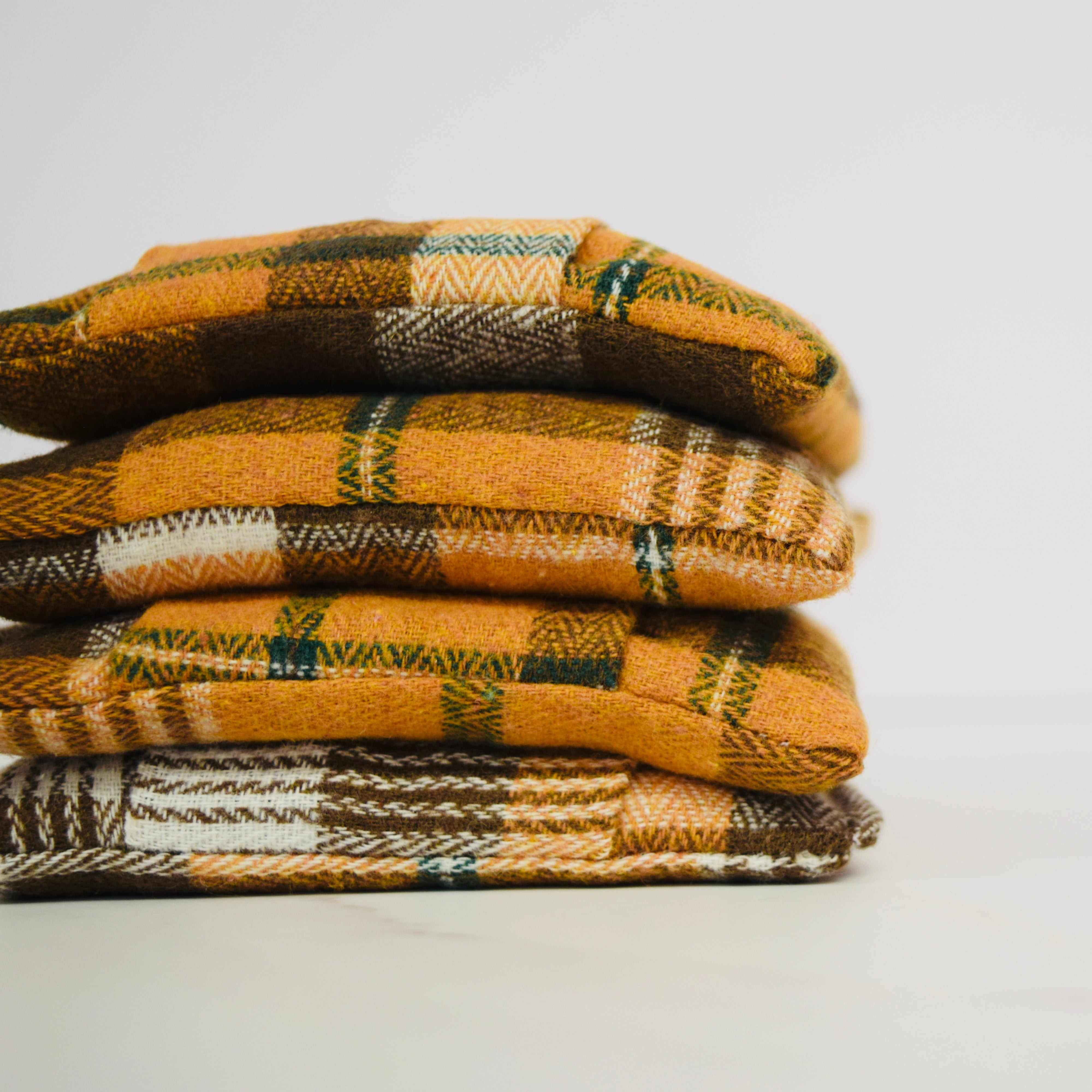 Hand Warmers - Highland Tartan Burnt Orange Fleece Pocket Warmers | Lou ...